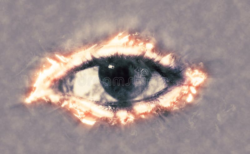 Eye on fire stock image. Image of eyeshadow, pupil, eyeball - 54099349