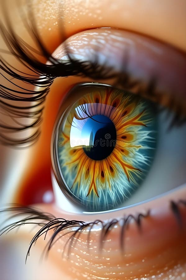 Eye in Flat Multicolor Iris Detail Stock Illustration - Illustration of ...