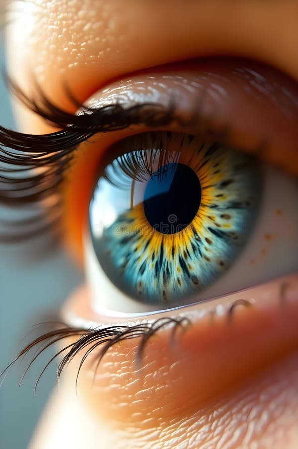 Eye in Flat Multicolor Iris Detail Stock Illustration - Illustration of ...