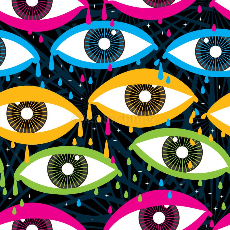 Eye fly seamless pattern stock vector. Illustration of beauty - 53624497