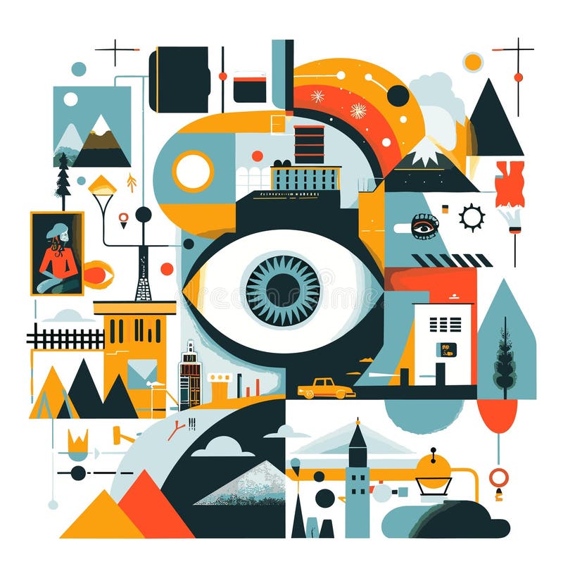 Eye Focus Geometric Abstract Vector Concept. Triangle Rectangle Look ...