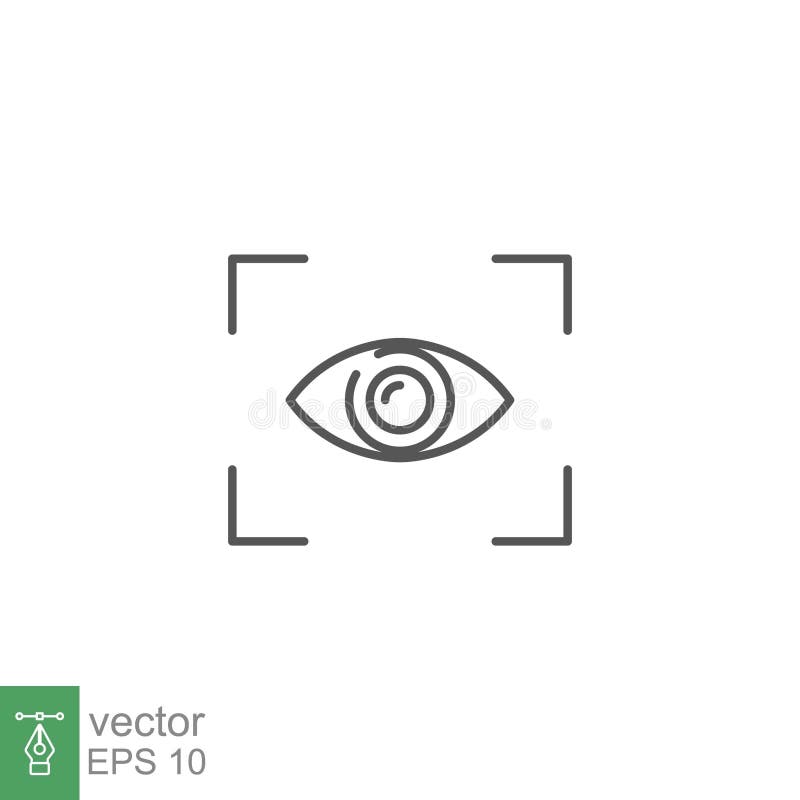 Eye Focus Line Icon. Viewfinder, Eye Scan for Security Check Stock ...