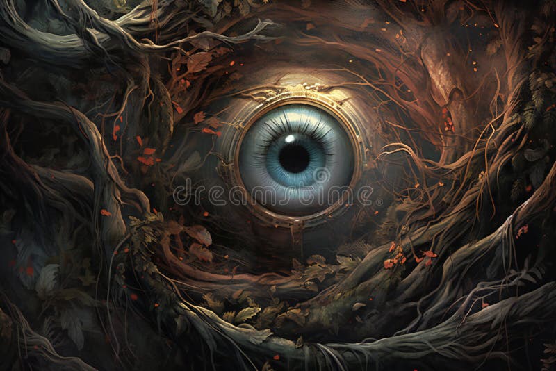 Eye in the forest stock illustration. Illustration of surreal - 280462490
