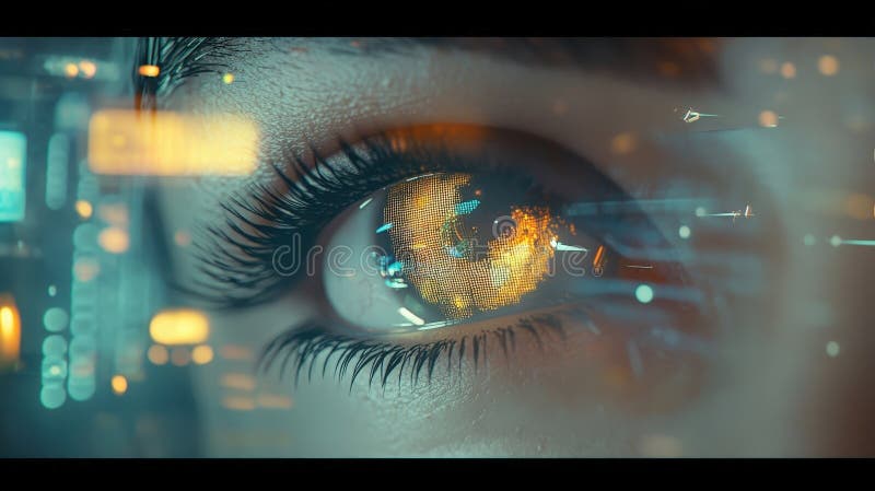 An Eye with Futuristic Digital Elements, Showcasing a Unique Blend of ...