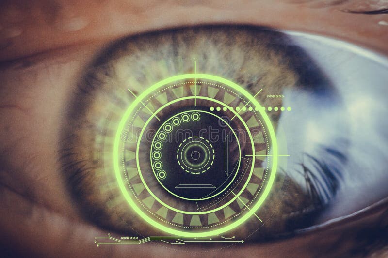 Eye with a Futuristic Vision of a Person, Control and Protection of ...