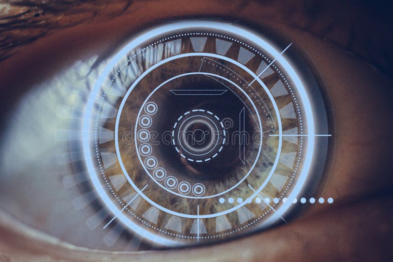 Eye with a Futuristic Vision of a Person, Control and Protection of ...