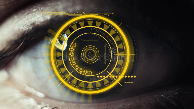 Eye with a Futuristic Vision of a Person, Control and Protection of ...