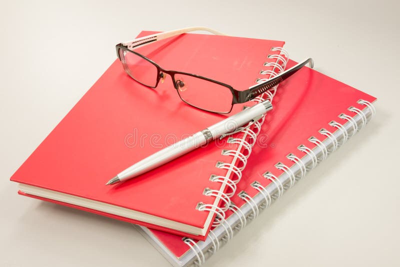 Eye Glasses with Notebook and Pen Stock Image - Image of memo, school ...