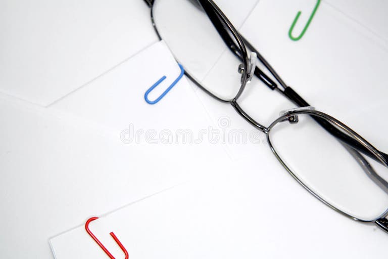 Eye Glasses with Paper Clips Stock Image - Image of fasteners ...
