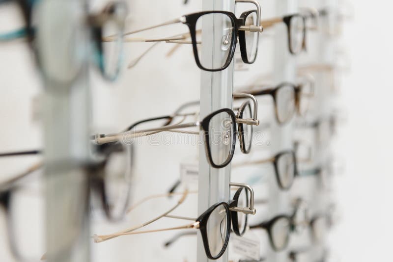 Eye glasses on the shelf. stock image. Image of style - 244892719