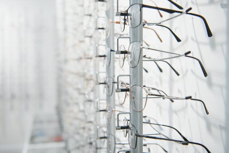 Eye glasses on the shelf stock image. Image of eyewear - 267310005