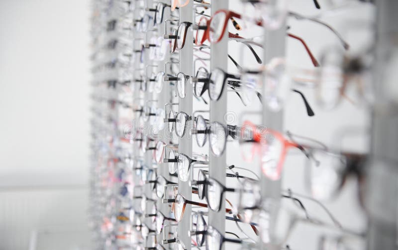 Eye glasses on the shelf stock photo. Image of assortment - 273152124