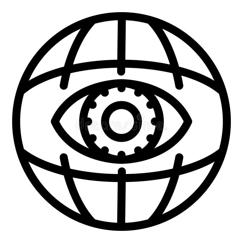 Eye Globe Icon, Outline Style Stock Vector - Illustration of planet ...