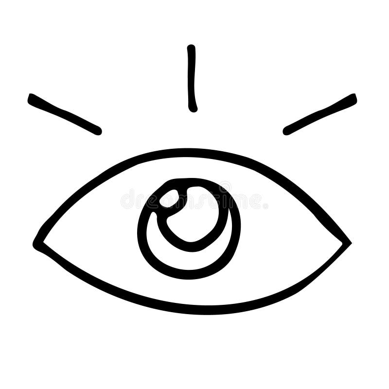 Eye Hand Drawn Vector Doodle Illustration. Insight, Vision Cartoon ...