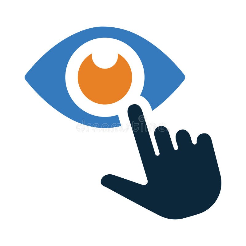 Eye, Hand, Touch on Eye Icon Stock Vector - Illustration of aids ...