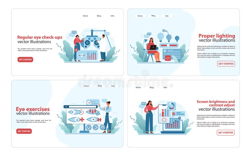 Eye Health Web Banners. Engaging Vector Illustrations for Website ...