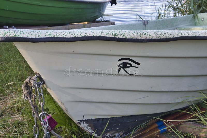 Eye of Horus Painted on a Bow of a Small Boat Editorial Photography ...