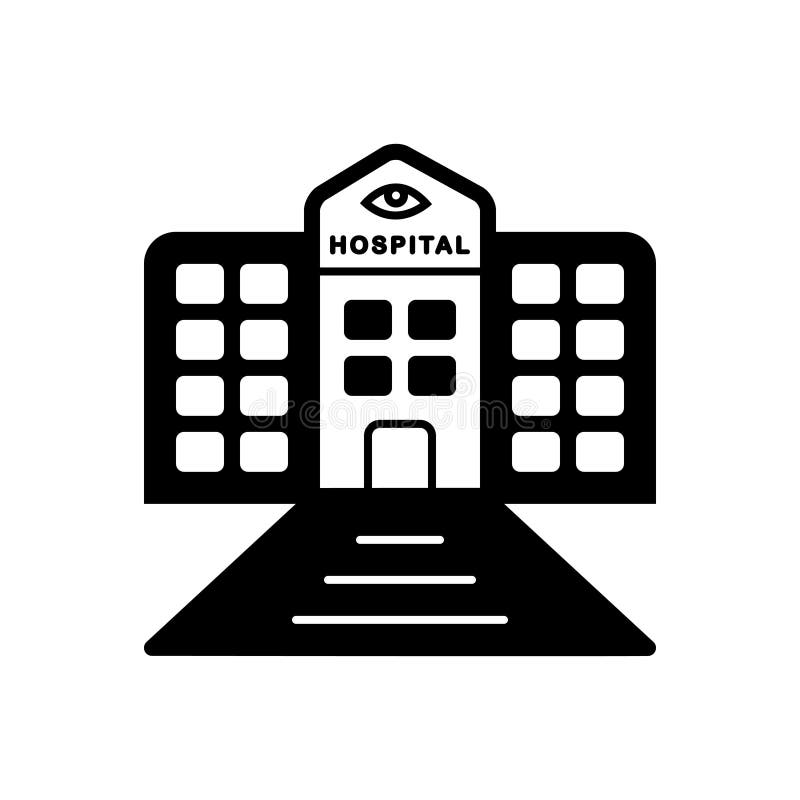 Black Solid Icon for Eye Hospital, Medical and Care Stock Vector ...