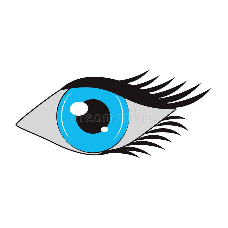 Eye Human Vision View Cartoon in Black and White Stock Vector ...