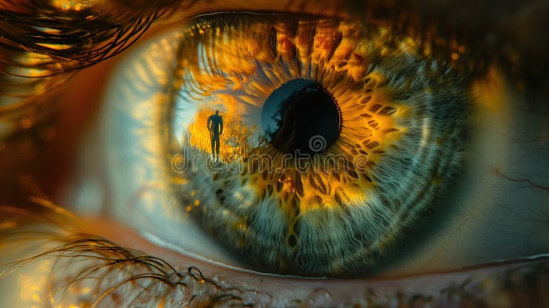 Eye with Human Reflection Macro Stock Illustration - Illustration of ...