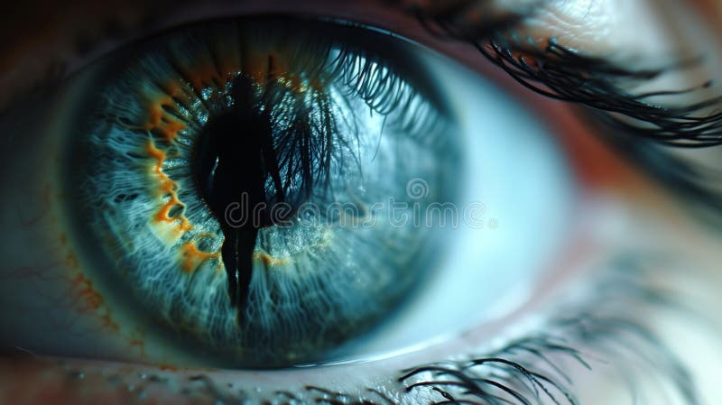 Eye with Human Reflection Macro Stock Illustration - Illustration of ...
