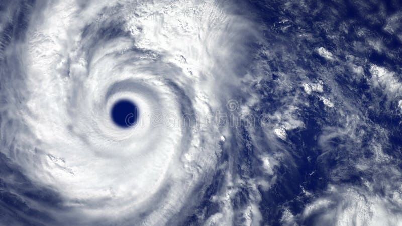 Eye of the Hurricane, View from Space. the Hurricane is Forming Over ...