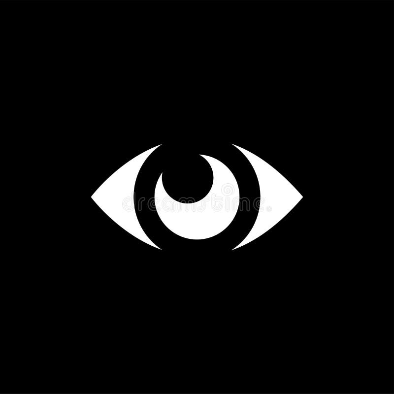Eye Icon on Black Background. Black Flat Style Vector Illustration ...