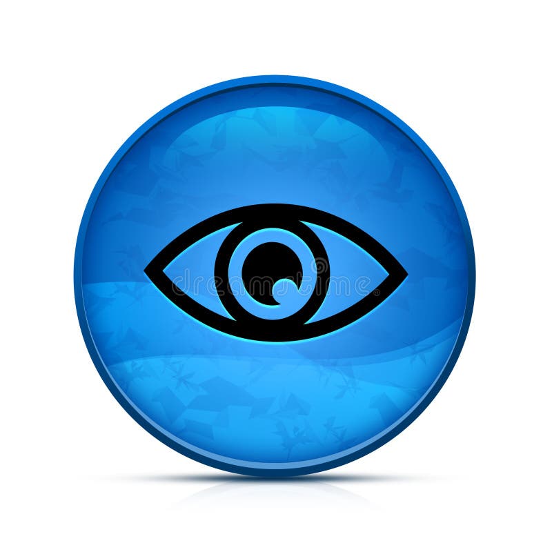 Eye Icon on Classy Splash Blue Round Button Illustration Stock ...