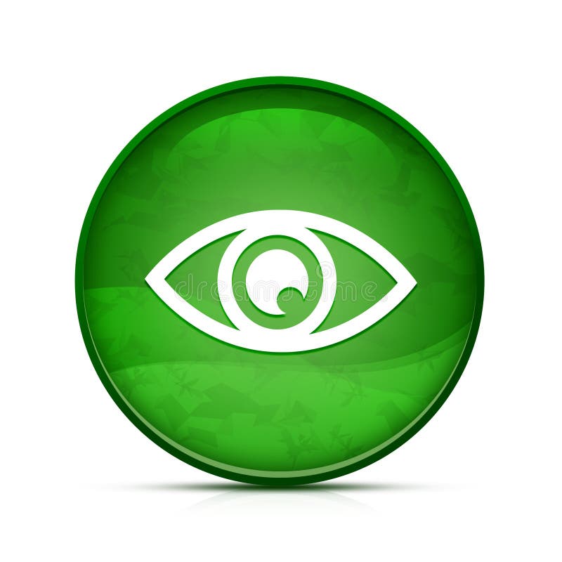 Eye Icon on Classy Splash Green Round Button Illustration Stock ...