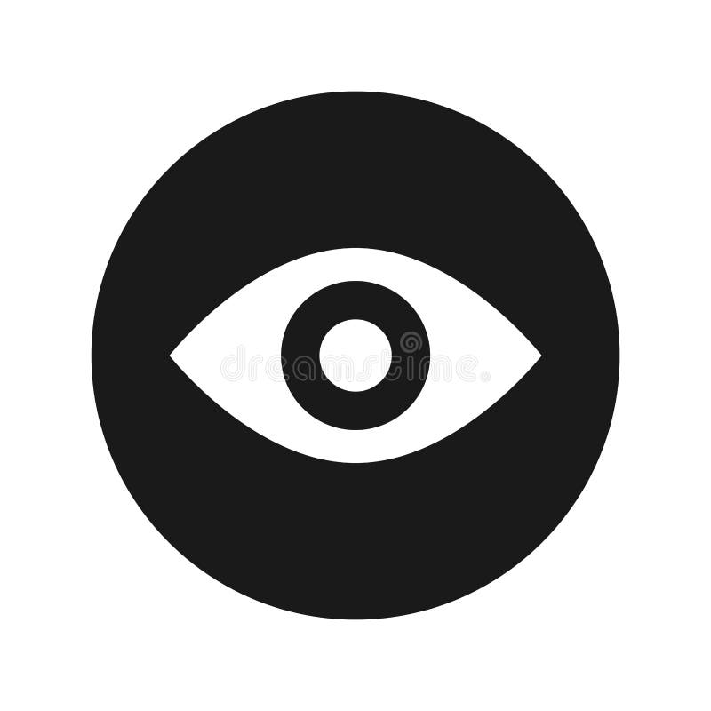 Eye Icon Flat Black Round Button Vector Illustration Stock Vector ...