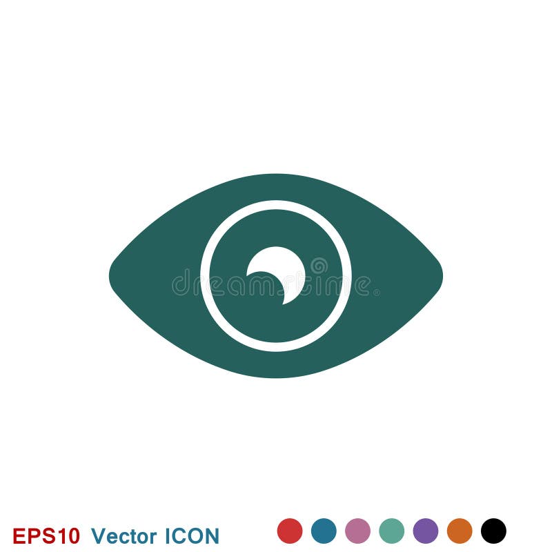 Eye Icon, Flat Icon for Logo, Vector Sign Symbol Stock Illustration ...