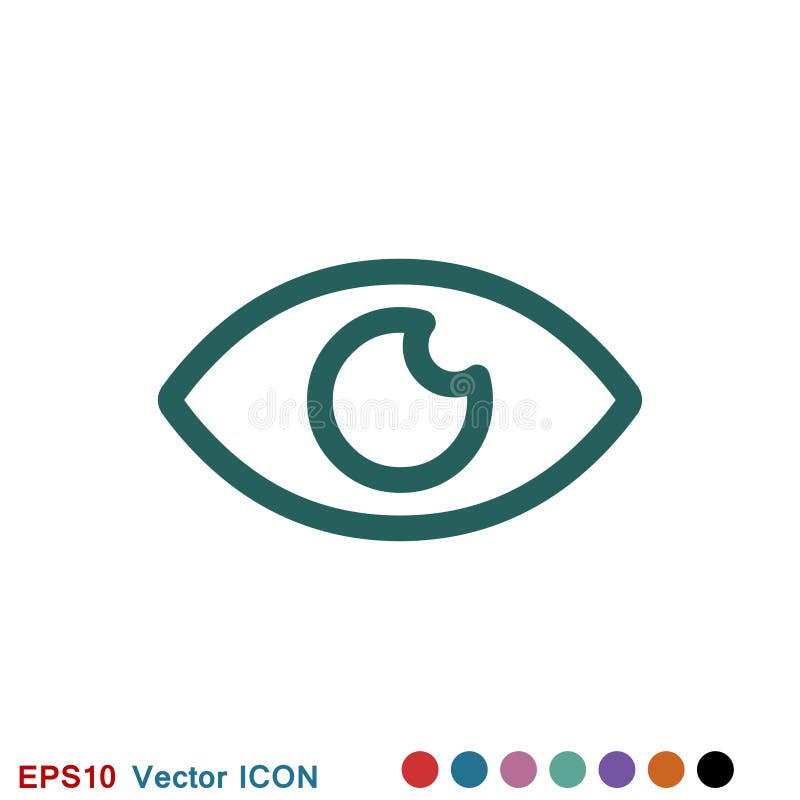 Eye Icon, Flat Icon for Logo, Vector Sign Symbol Stock Illustration ...