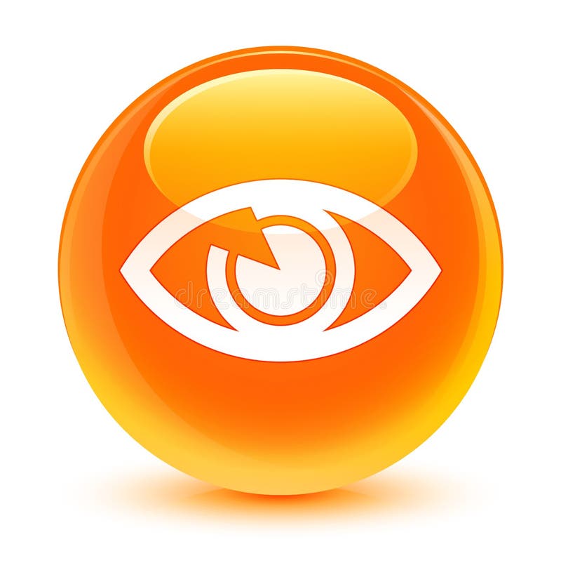 Eye Icon Glassy Orange Round Button Stock Illustration - Illustration ...