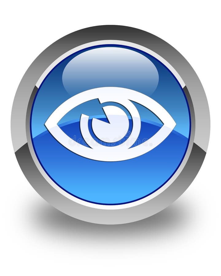 Eye Icon Glossy Blue Round Button Stock Illustration - Illustration of ...