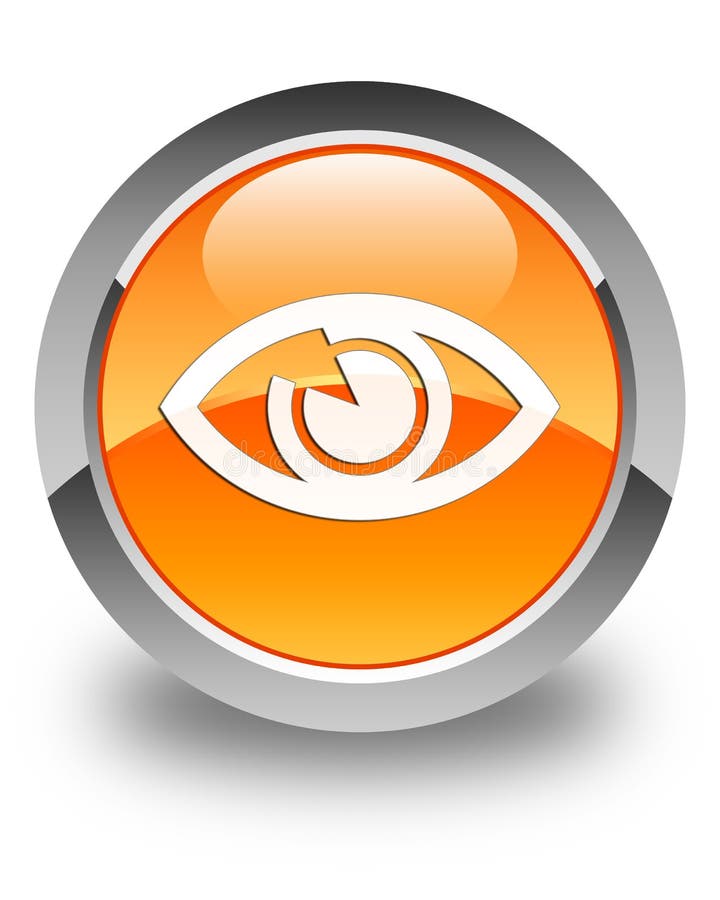 Eye Icon Glossy Orange Round Button Stock Illustration - Illustration ...