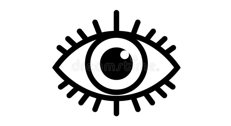 Eye Icon Graphic Black and White Minimalist Design Stock Illustration ...