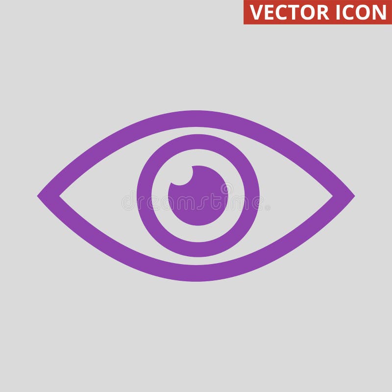 Eye Icon on Grey Background. Stock Illustration - Illustration of look ...