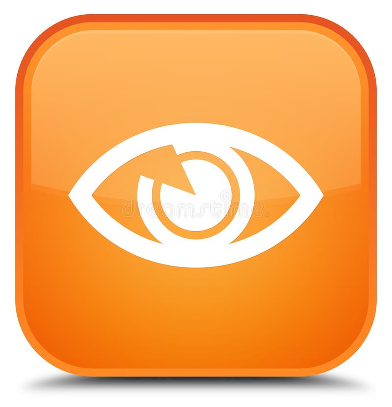 Eye Icon Special Orange Square Button Stock Illustration - Illustration ...