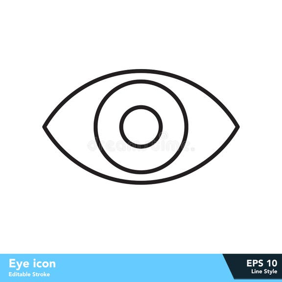 Eye Icon in Line Style, with Editable Stroke Eps 10 Stock Illustration ...