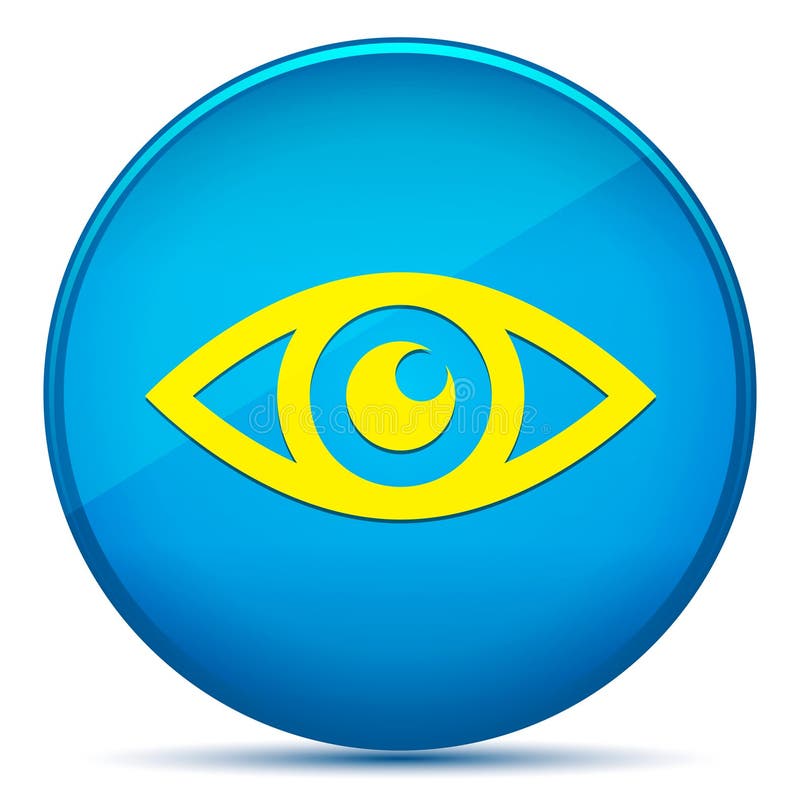 Eye Icon Modern Flat Cyan Blue Round Button Stock Illustration ...