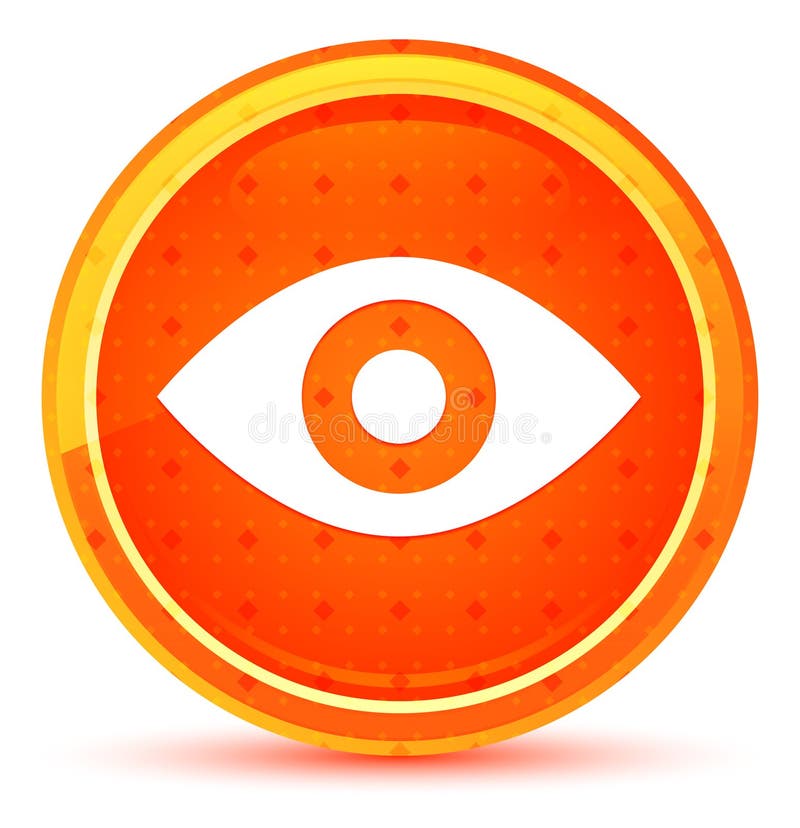 Eye Icon Natural Orange Round Button Stock Illustration - Illustration ...