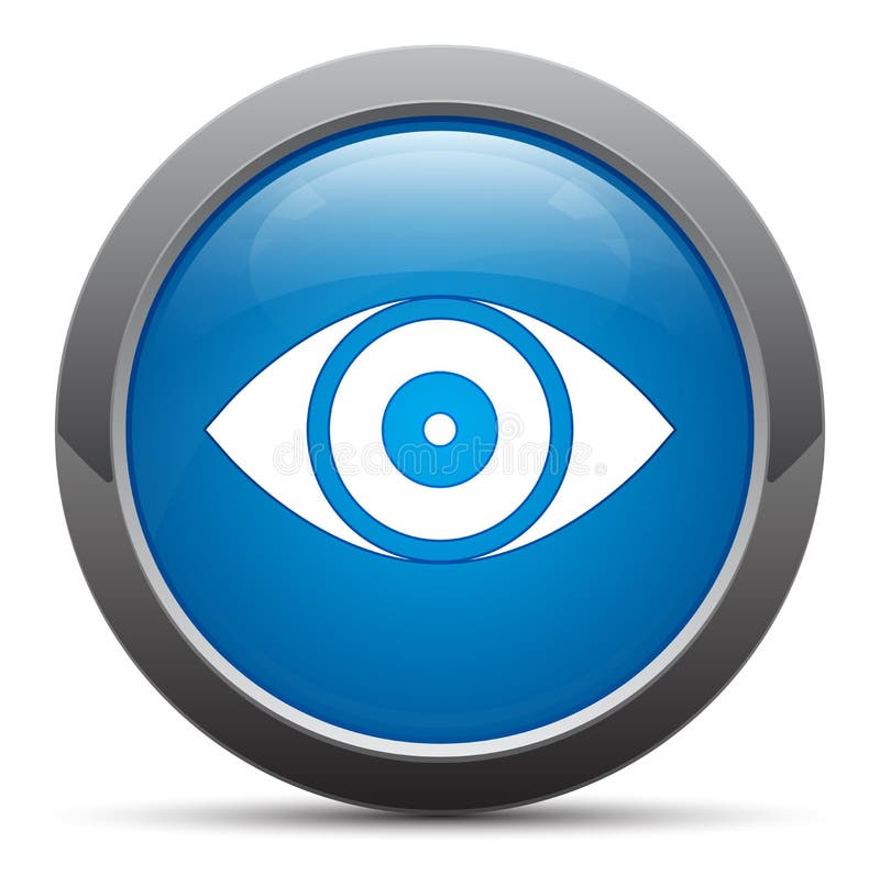 Eye Icon Premium Blue Round Button Vector Illustration Stock Vector ...