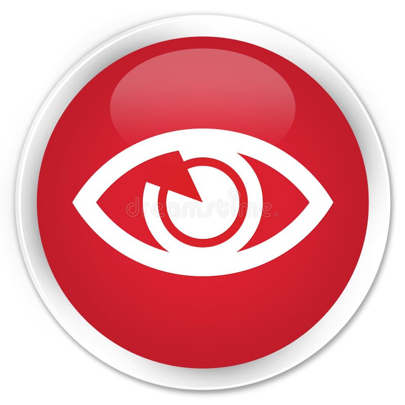 Eye Icon Premium Red Round Button Stock Illustration - Illustration of ...