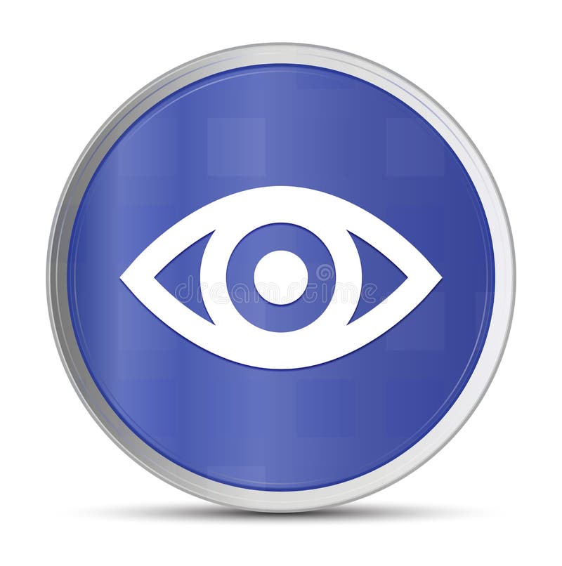 Eye Icon Prime Blue Round Button Vector Illustration Design Silver ...