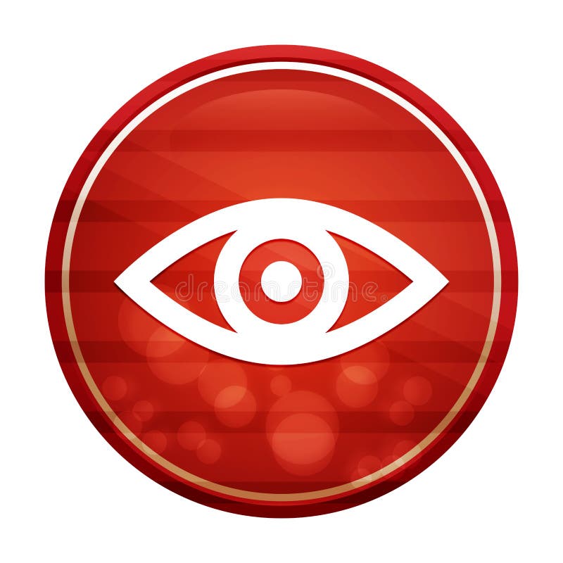 Eye Icon Realistic Diagonal Motion Red Round Button Illustration Stock ...