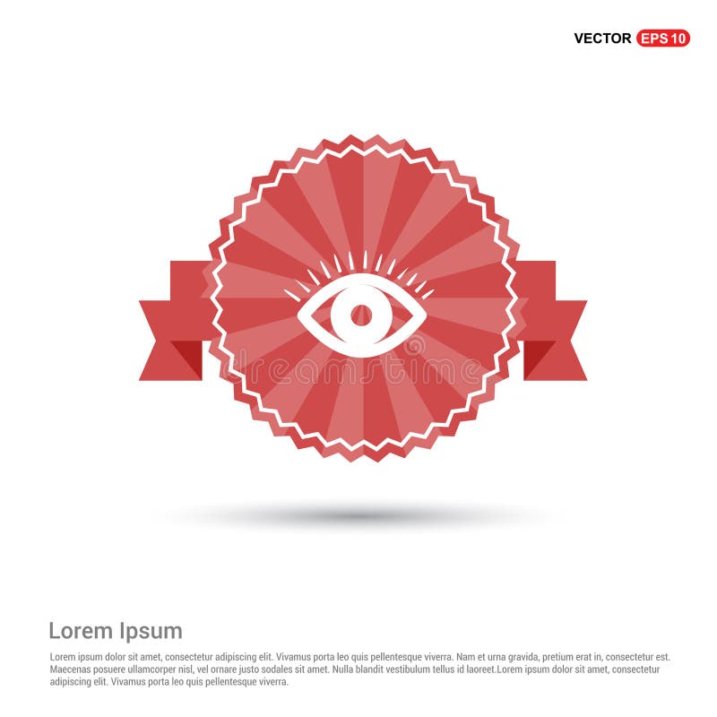 Eye Icon - Red Ribbon Banner Stock Vector - Illustration of background ...