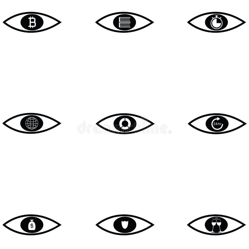 Eye icon set stock vector. Illustration of abstract - 120564452