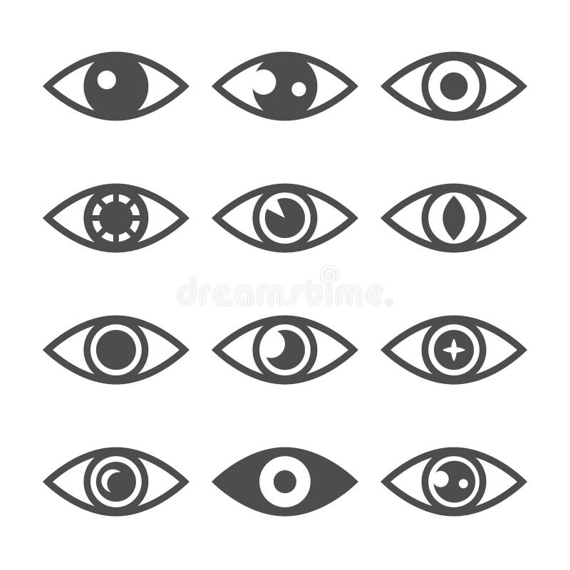 Eye icon set stock vector. Illustration of outline, design - 193666095