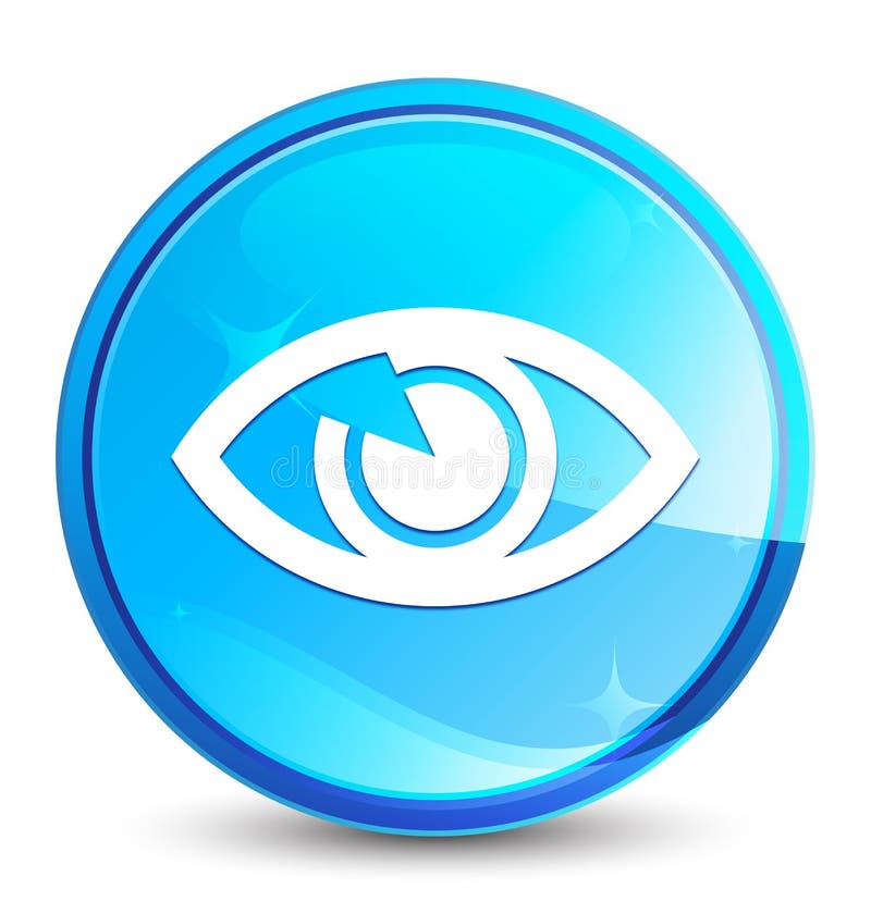 Eye Icon Splash Natural Blue Round Button Stock Vector - Illustration ...