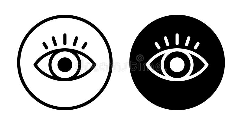 Eye Icon Vector in Black Circle. View, Watch Sign Symbol Stock Vector ...